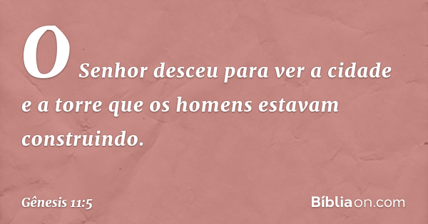 Gênesis 11:5 - Bíblia