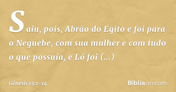 Gênesis 13:1-14 - Bíblia