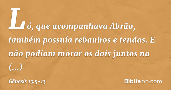 Gênesis 13:5-13 - Bíblia