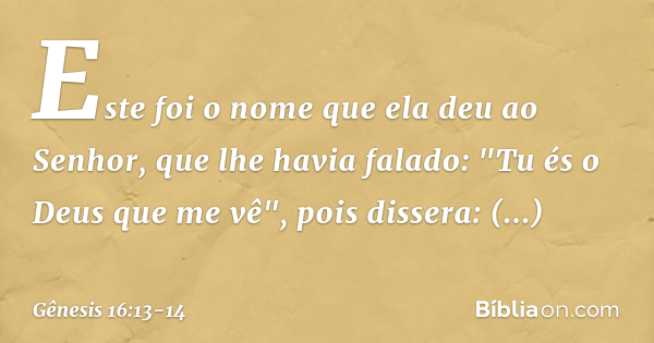 Gênesis 16:13-14 - Bíblia