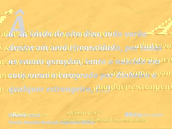 Gênesis 17:12 - Bíblia