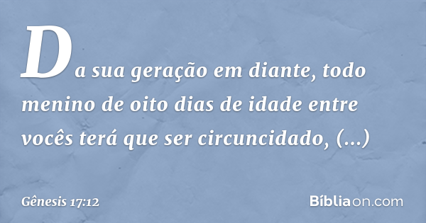 Gênesis 17:12 - Bíblia