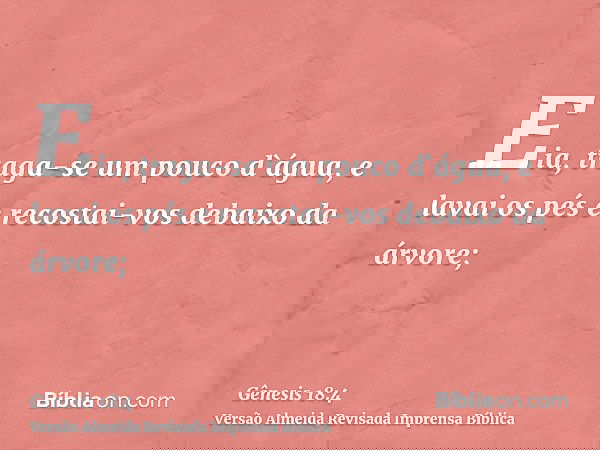 Gênesis 18:4 - Bíblia