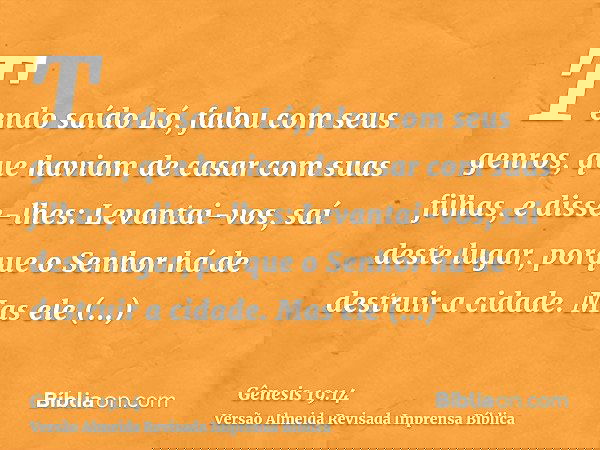 Gênesis 19:14 - Bíblia