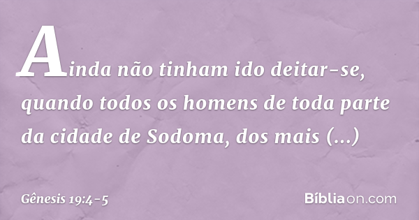 Gênesis 19:4-5 - Bíblia