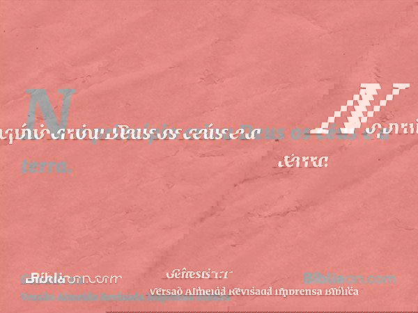 Gênesis 1:1 - Bíblia