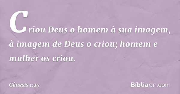 Gênesis 1:27 - Bíblia