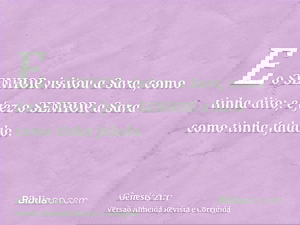 Gênesis 21:1 - Bíblia