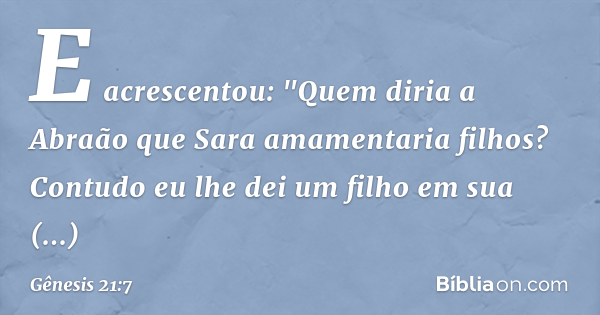 Gênesis 21:7 - Bíblia