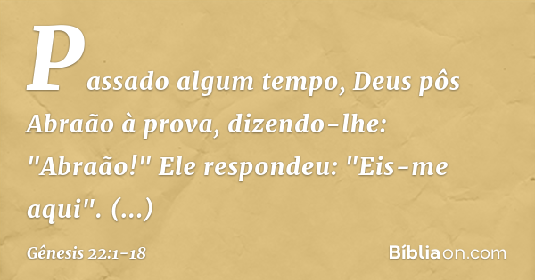 Gênesis 22:1-18 - Bíblia