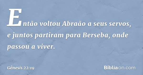 Gênesis 22:19 - Bíblia