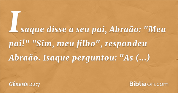Gênesis 22:7 - Bíblia