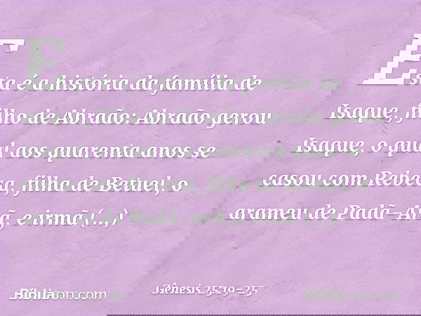 Gênesis 25:19-25 - Bíblia