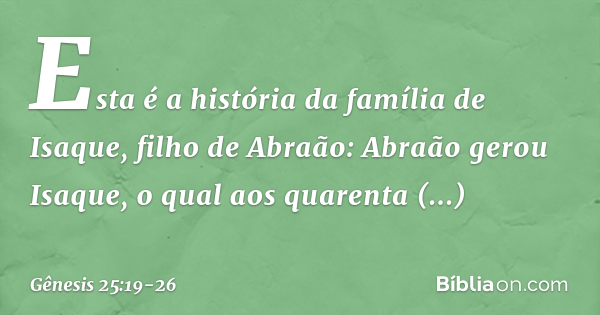 Gênesis 25:19-26 - Bíblia