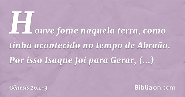 Gênesis 26:1-3 - Bíblia