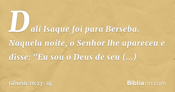 Gênesis 26:23-24 - Bíblia