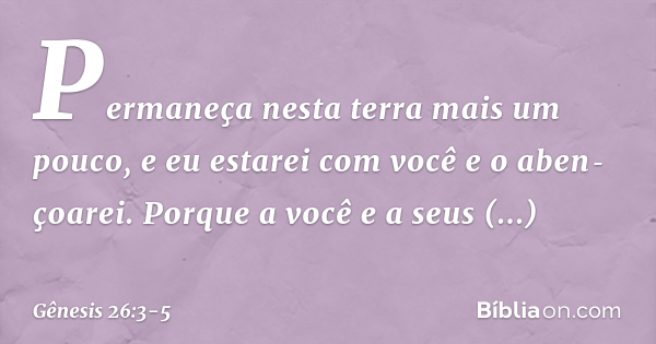 Gênesis 26:3-5 - Bíblia