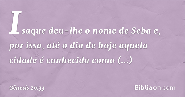 Gênesis 26:33 - Bíblia