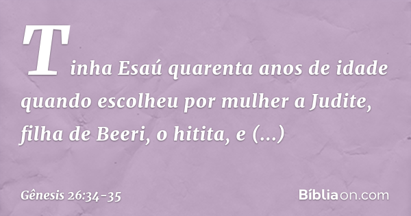 Gênesis 26:34-35 - Bíblia