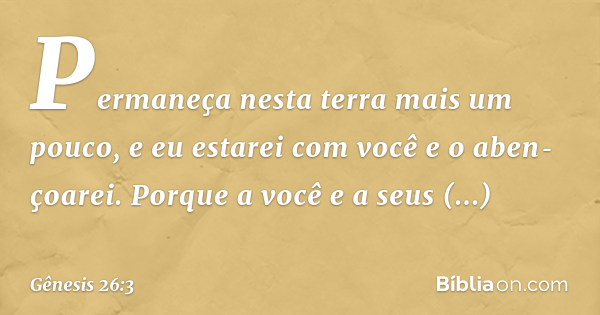 Gênesis 26:3 - Bíblia