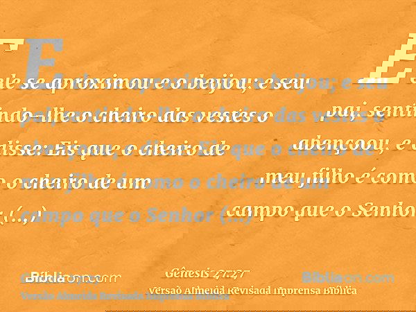 Gênesis 27:27 - Bíblia