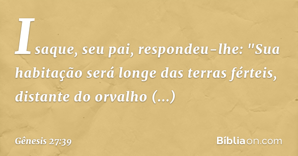 Gênesis 27:39 - Bíblia