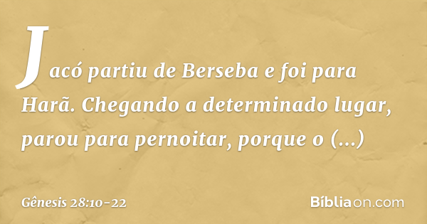 Gênesis 28:10-22 - Bíblia