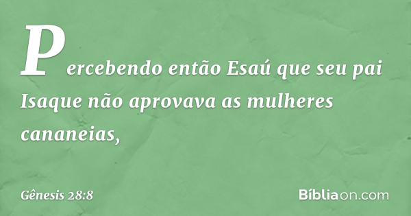 Gênesis 28:8 - Bíblia