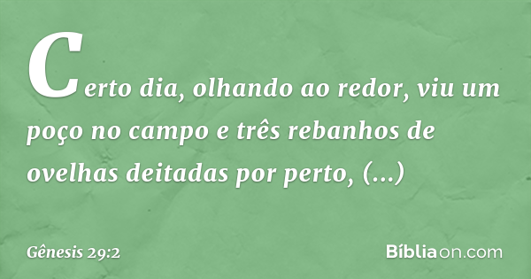 Gênesis 29:2 - Bíblia