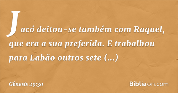 Gênesis 29:30 - Bíblia