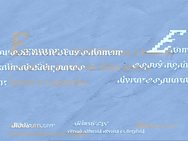 Gênesis 2:15 - Bíblia