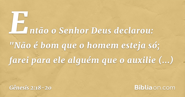 Gênesis 2:18-20 - Bíblia