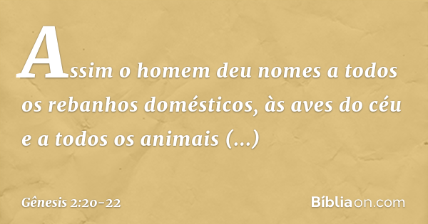 Gênesis 2:20-22 - Bíblia