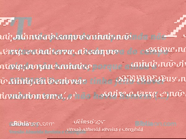 Gênesis 2:5 - Bíblia