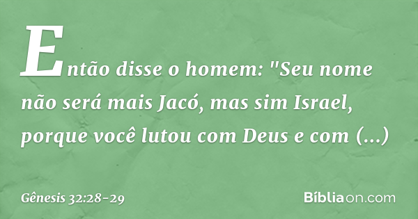 Gênesis 32:28-29 - Bíblia