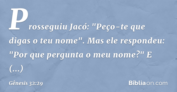 Gênesis 32:29 - Bíblia