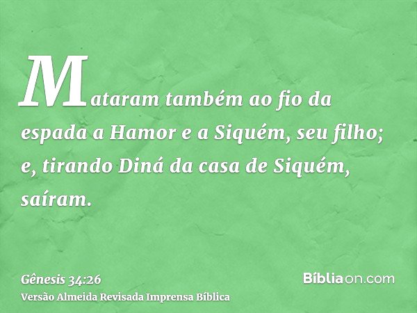 Gênesis 34:26 - Bíblia