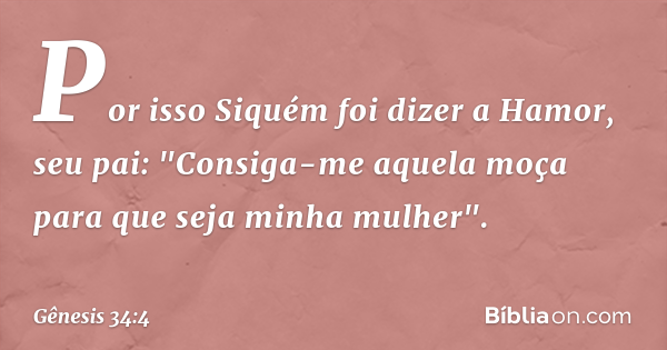 Gênesis 34:4 - Bíblia