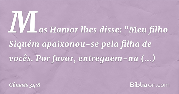 Gênesis 34:8 - Bíblia