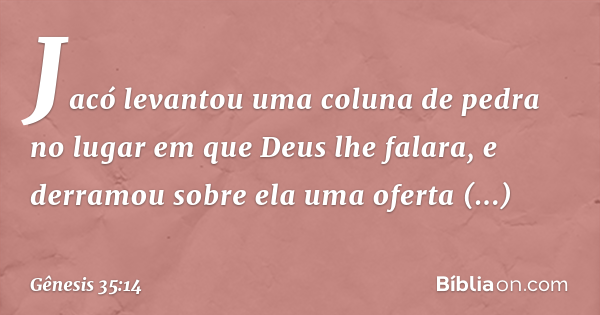 Gênesis 35:14 - Bíblia