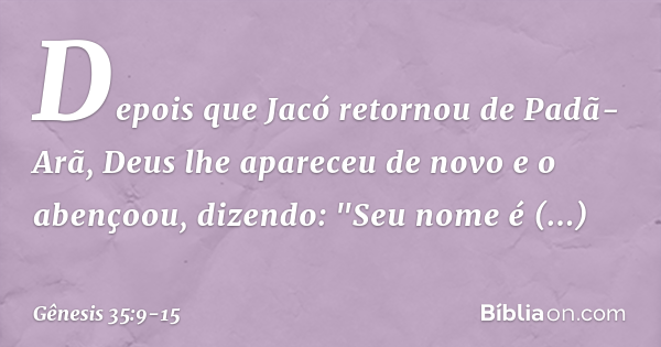 Gênesis 35:9-15 - Bíblia