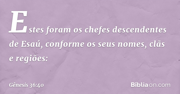 Gênesis 36:40 - Bíblia