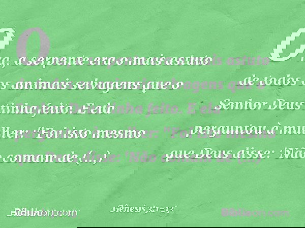 Gênesis 3:1-13 - Bíblia