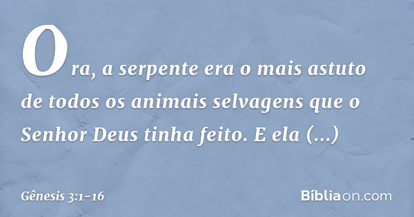 Gênesis 3:1-16 - Bíblia