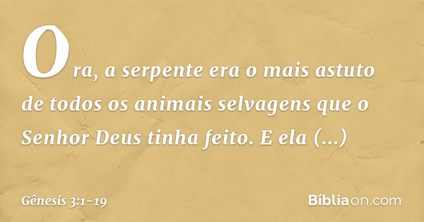Gênesis 3:1-19 - Bíblia