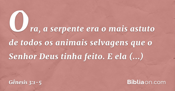Gênesis 3:1-5 - Bíblia
