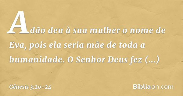 Gênesis 3:20-24 - Bíblia