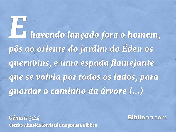 Gênesis 3:24 - Bíblia