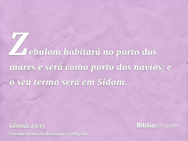Gênesis 49:13 - Bíblia