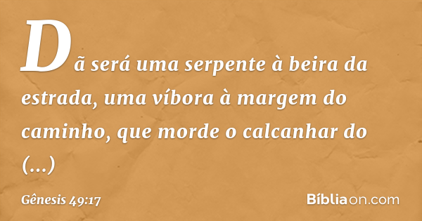 Gênesis 49:17 - Bíblia